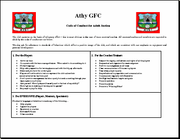 The Official Athy Gaelic Football Club Website.